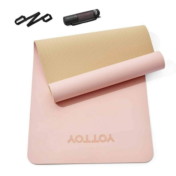 Foldable Fitness Yoga Mat | 2/5" (10MM) Extra Thick SGS Certified Non ...