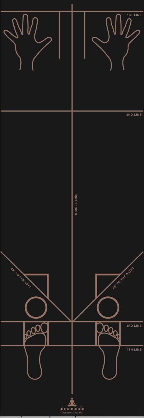 Yoga Mat, Premium Natural Rubber Top, Educational Alignment Lines, Good ...