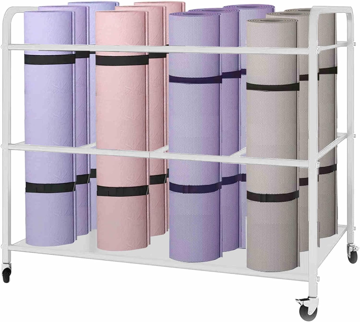 Yoga Mat Storage Rack Basket Workout Equipment Home Gym Storage Rack ...