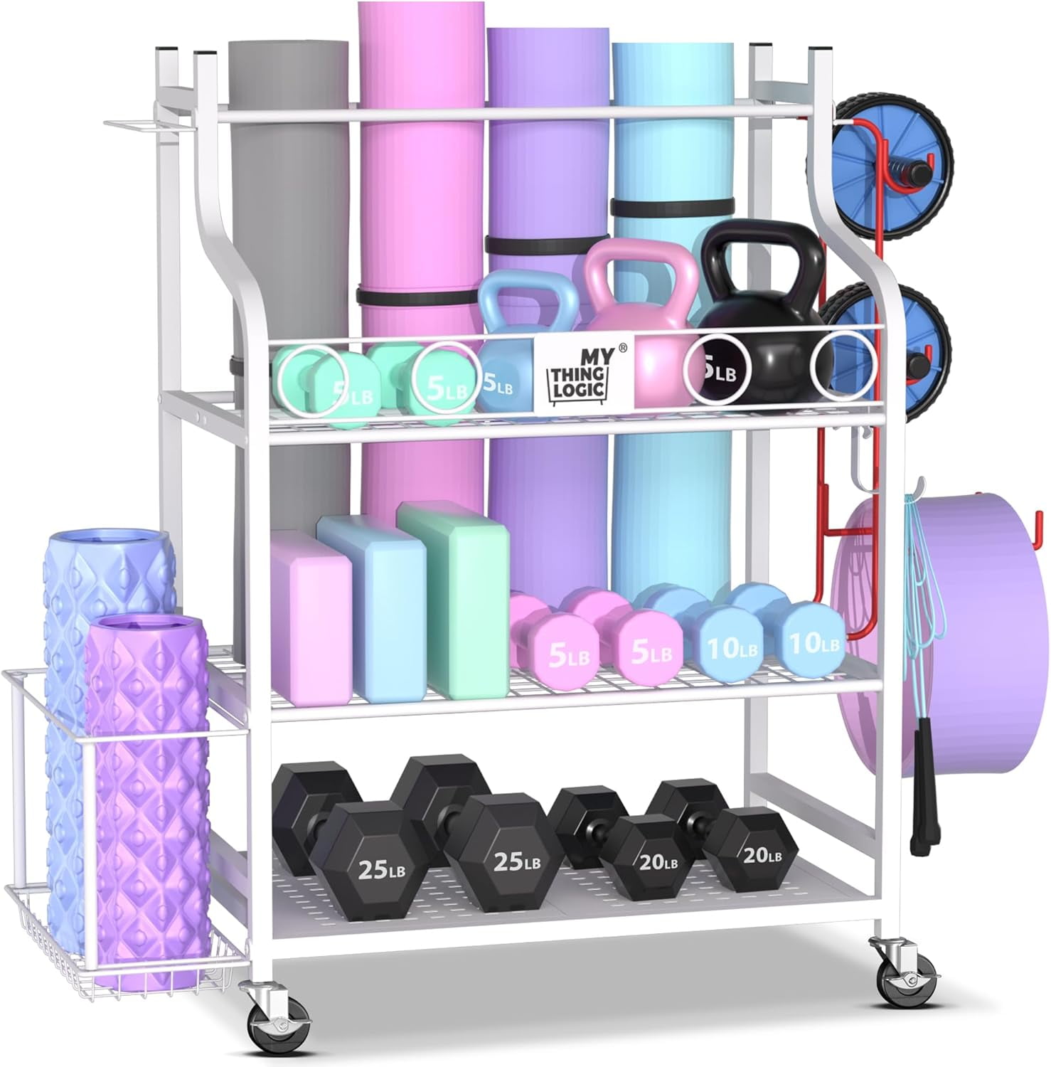 Yoga Mat Storage Racks,Home Gym Storage Rack for Dumbbells Kettlebells ...