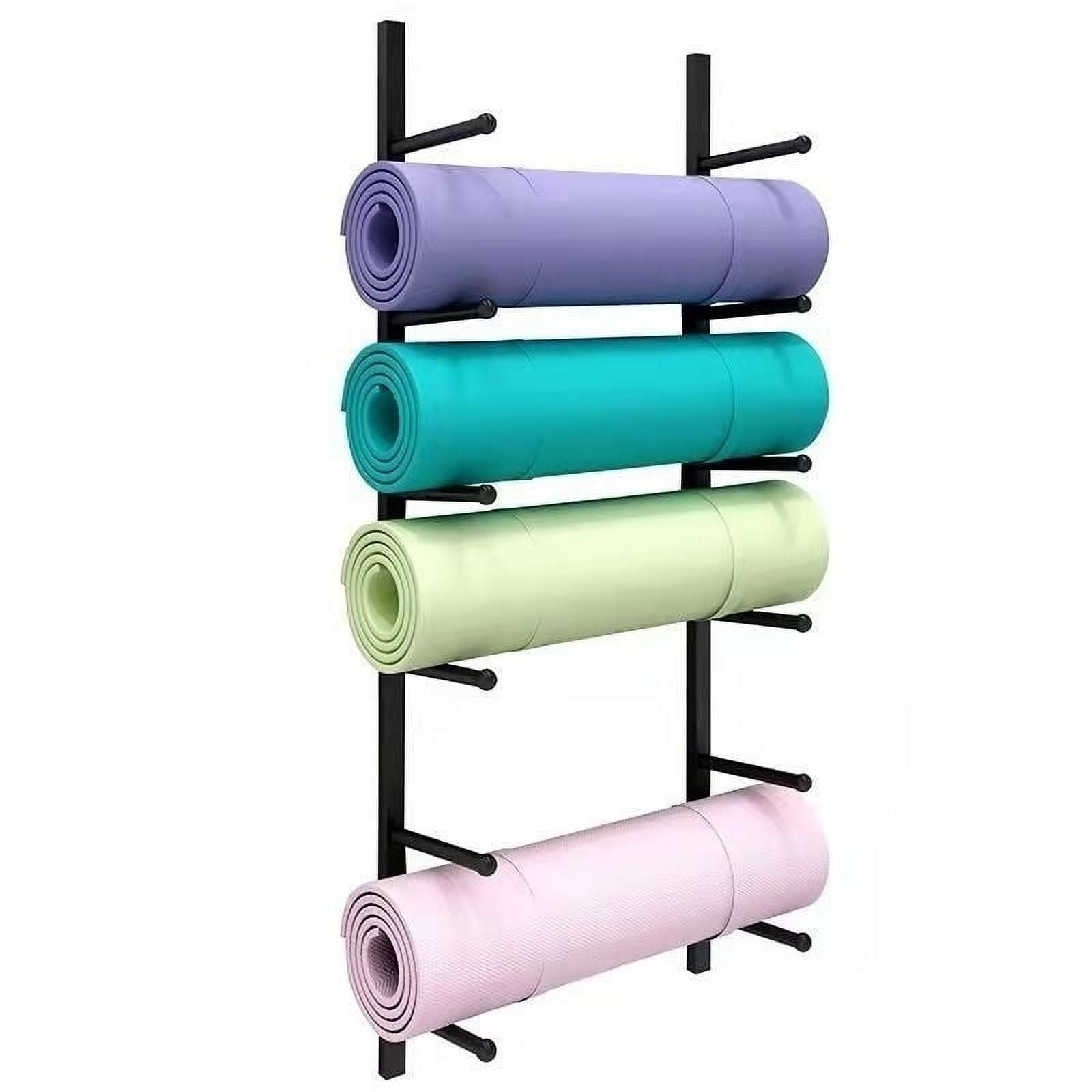 Yoga Mat Wall Storage Rack Holds 2/4/6/9 Yoga Mats Wall Mounted Home ...