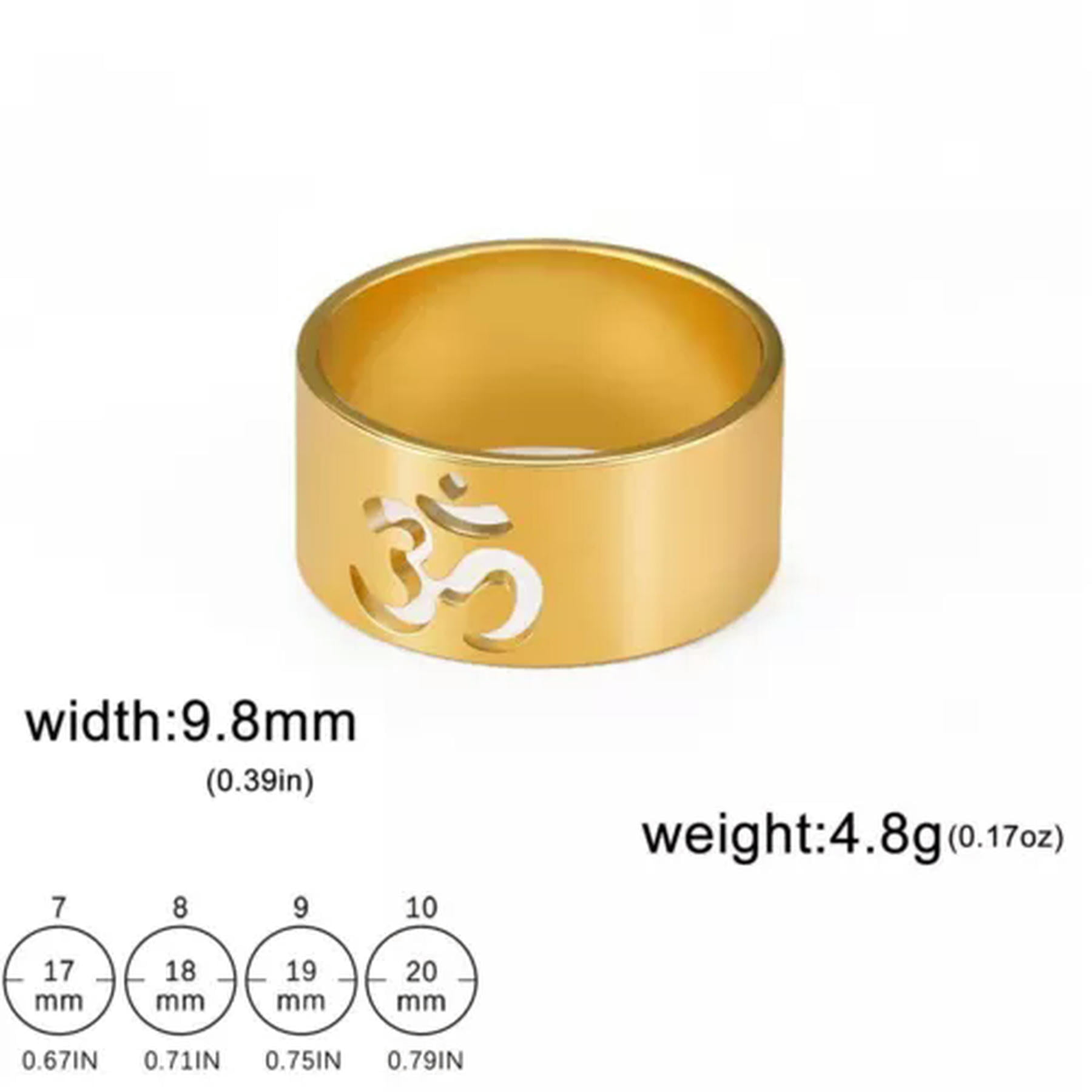 Yoga Om Symbol Rings Women Stainless Steel Finger Aum Ohm Om Hindu ...