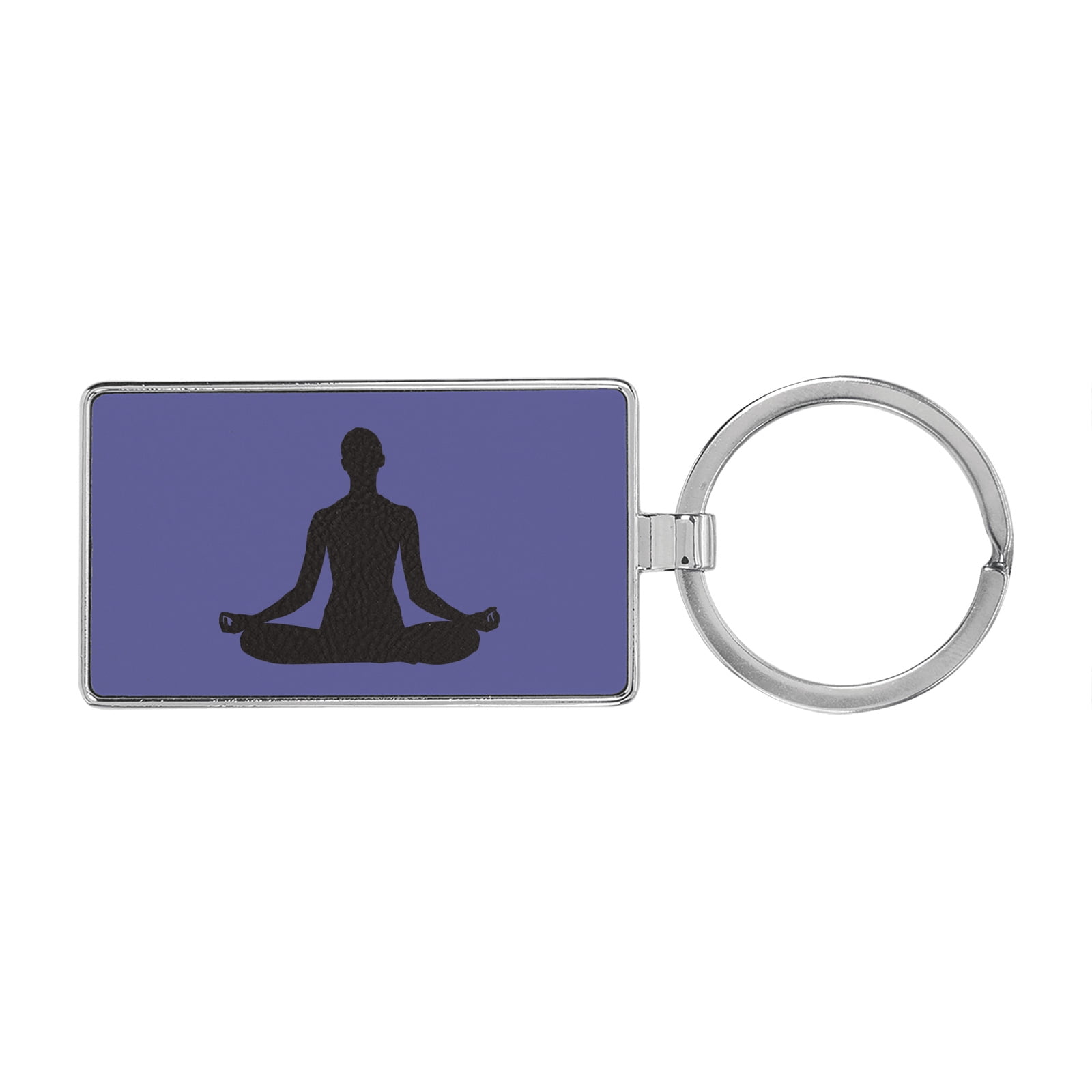 Yoga Padmasana Pose Premium Leatherette Keychain om - Purple - Walmart.com