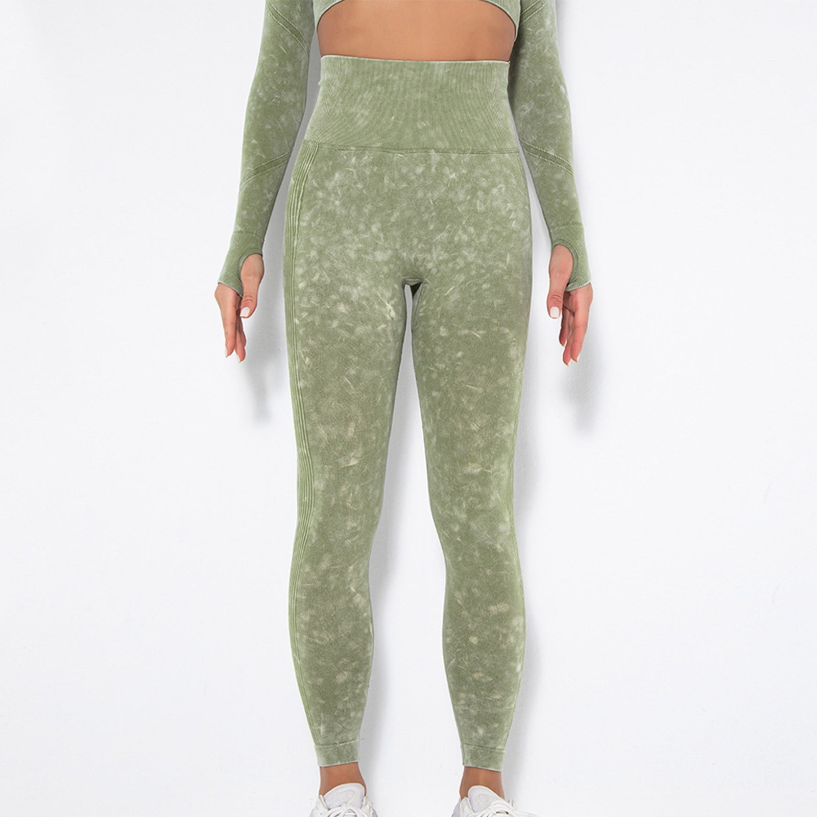 Yoga Pants Sports Fitness Seamless, Patchwork Washed Solid Color Yoga ...