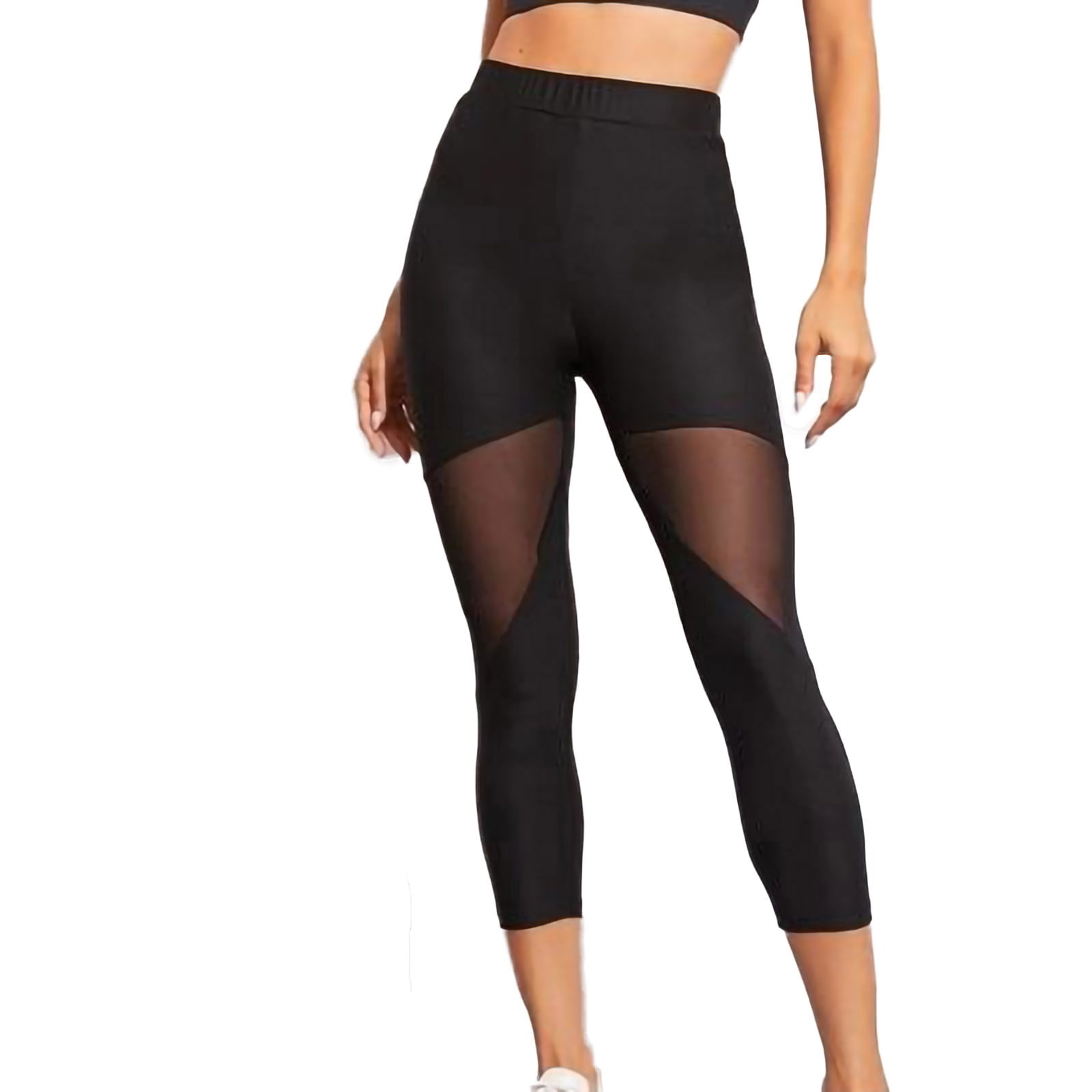 YDOJG Yoga Pants Women Mesh Running Stitched Yoga Pants Sports Capris ...