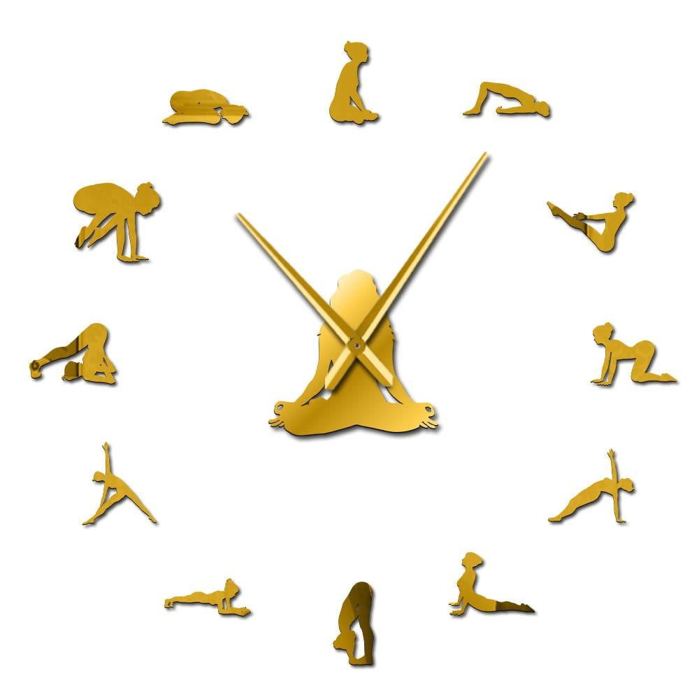 Yoga Poses DIY Giant Wall Clock Find Your Balance Meditation Wall Art ...