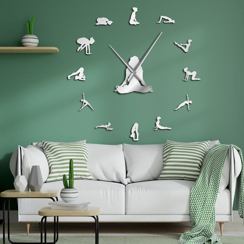Yoga Poses DIY Giant Wall Clocks Find Your Balance Meditation Wall Art ...