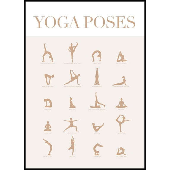 Yoga Poses Poster Wall Art, Modern Wall Decor For Living Room Bedroom ...