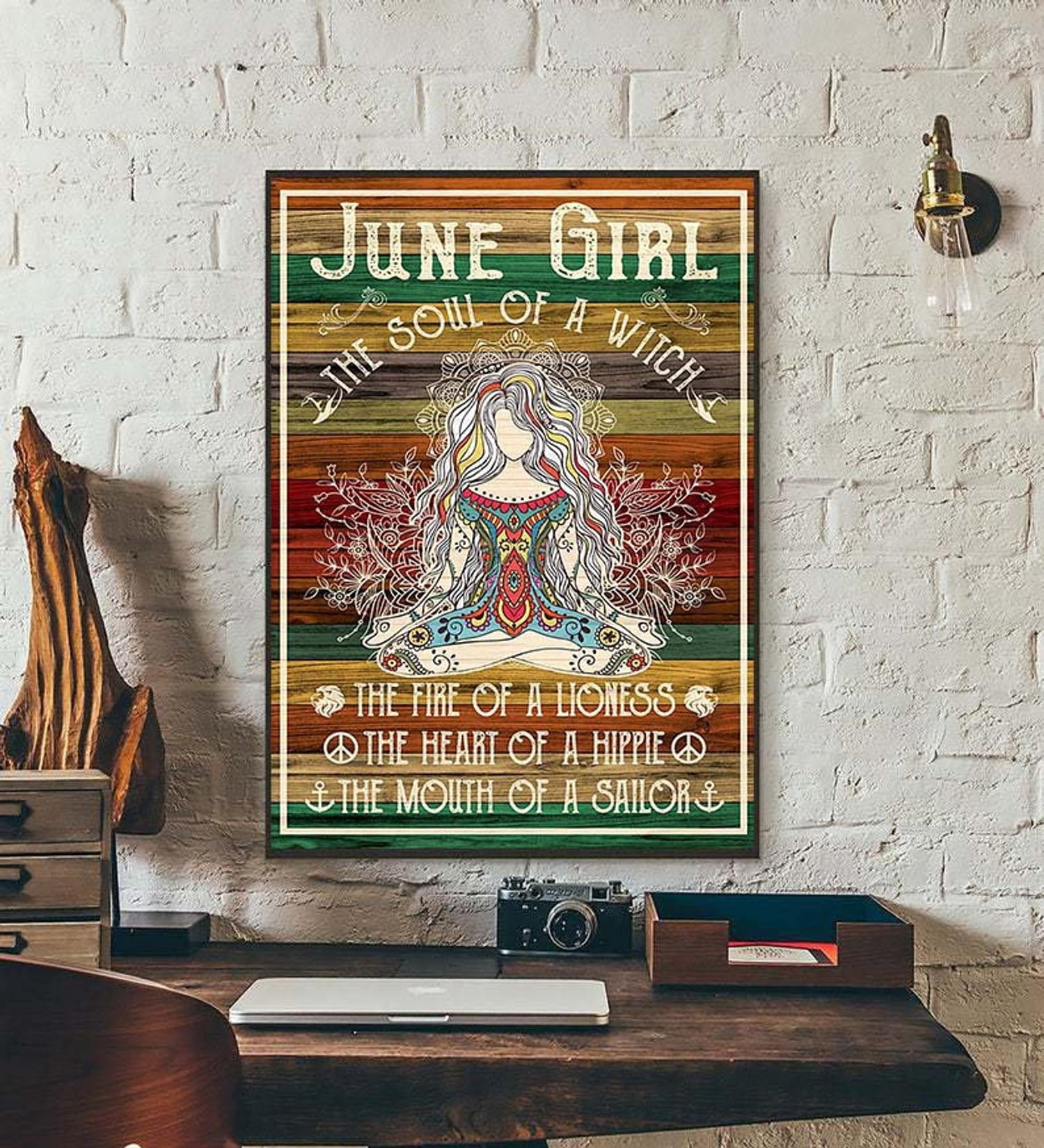 Yoga Poster June Girl Poster Yoga Prints Poster Vintage Posters Wall ...