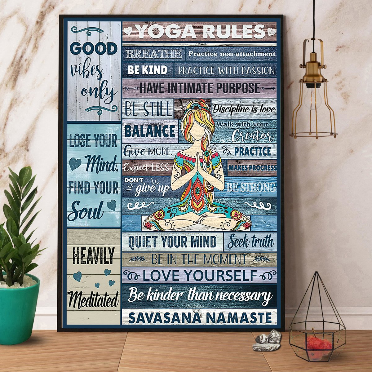 Yoga Rules Find Your Soul Pallet Paper Poster No Frame Matte Wall Art Decor 16 x 24 Inch Poster ...