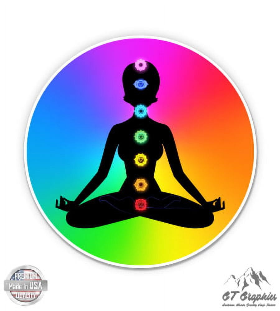 Yoga Seven Chakras - 8" Vinyl Sticker - For Car Laptop I-Pad ...