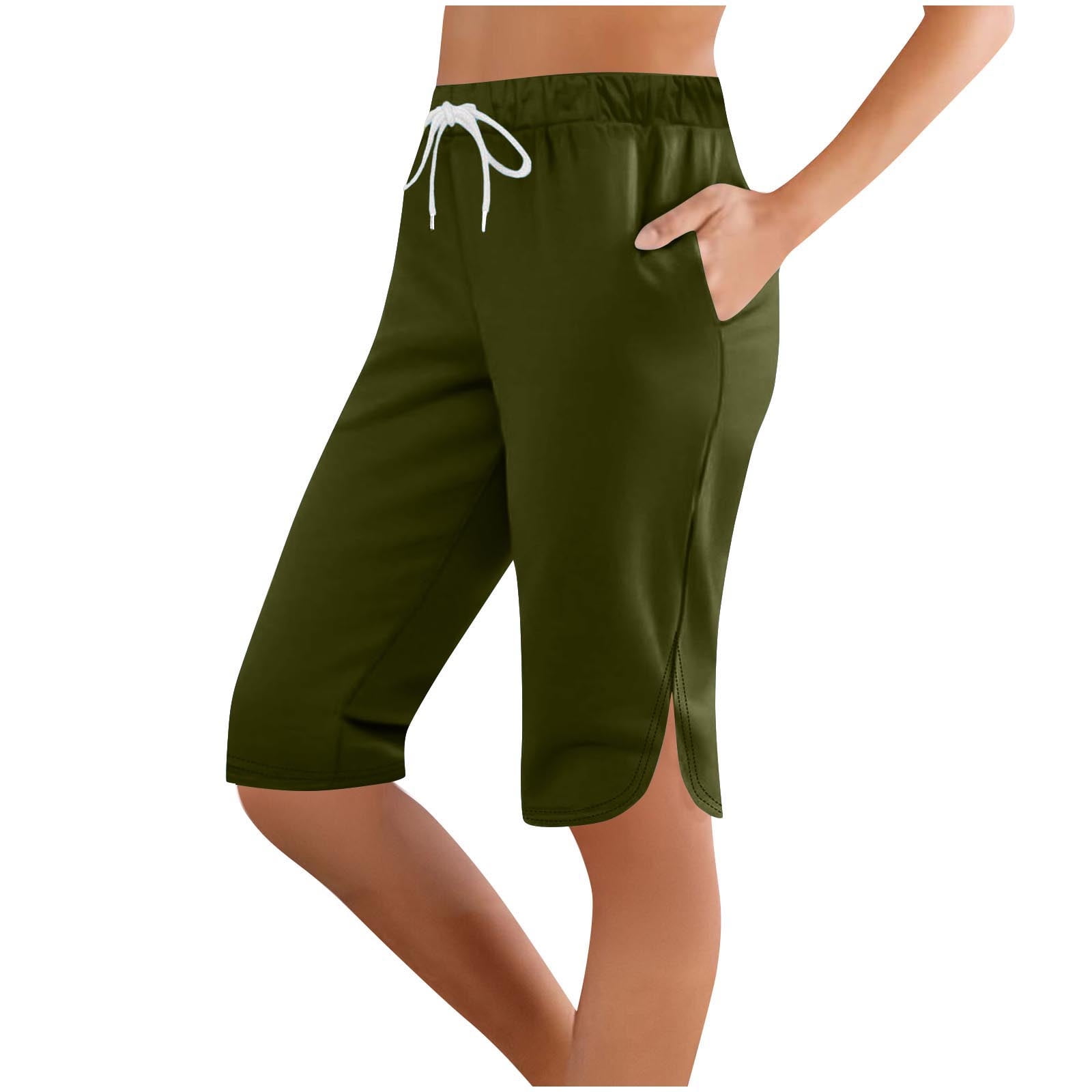Yoga Shorts for Womens Summer Cropped High Waisted Put On Strech ...
