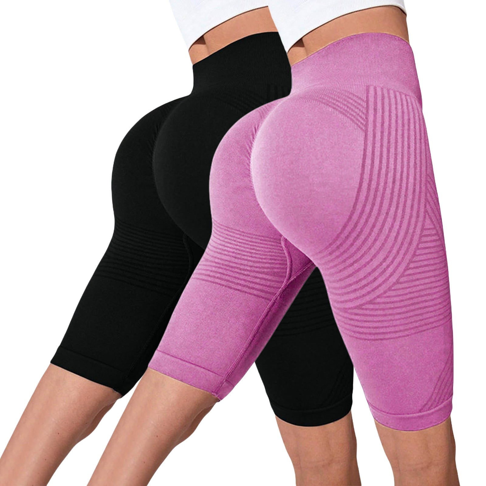 Yoga Shorts for Women Hip Lifting Fitness Pants With Textured ...