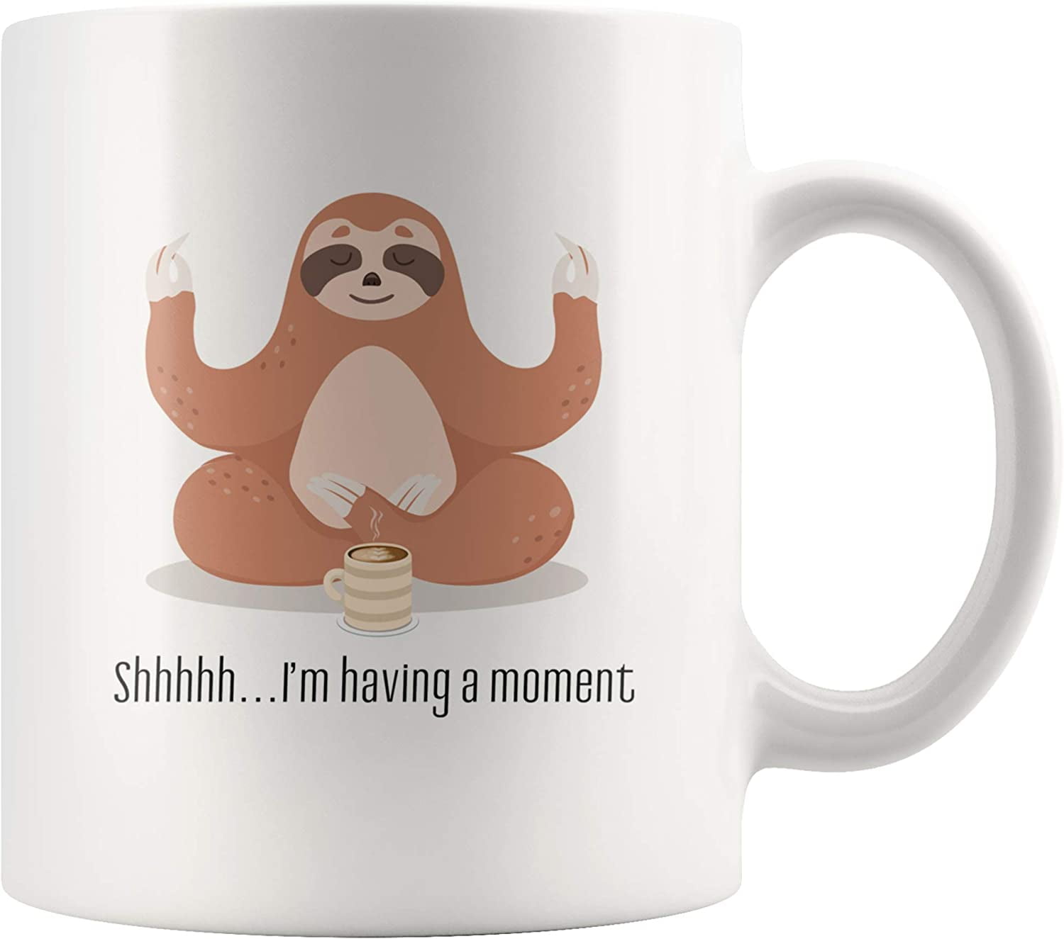 Yoga Sloth Having A Moment Ceramic Coffee Mug Break Time Meditation ...