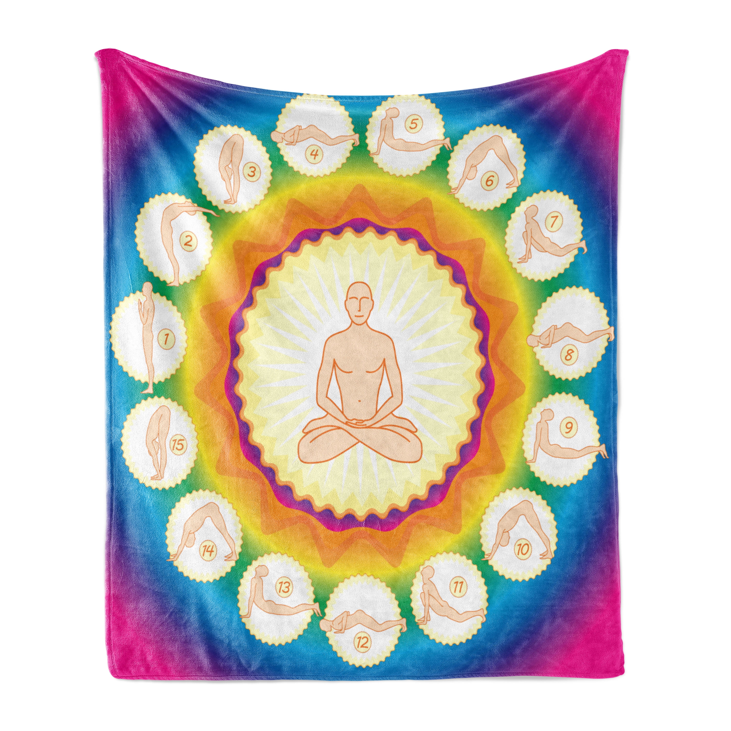 Yoga Soft Flannel Fleece Blanket, Yogi in the Lotus Posture and ...