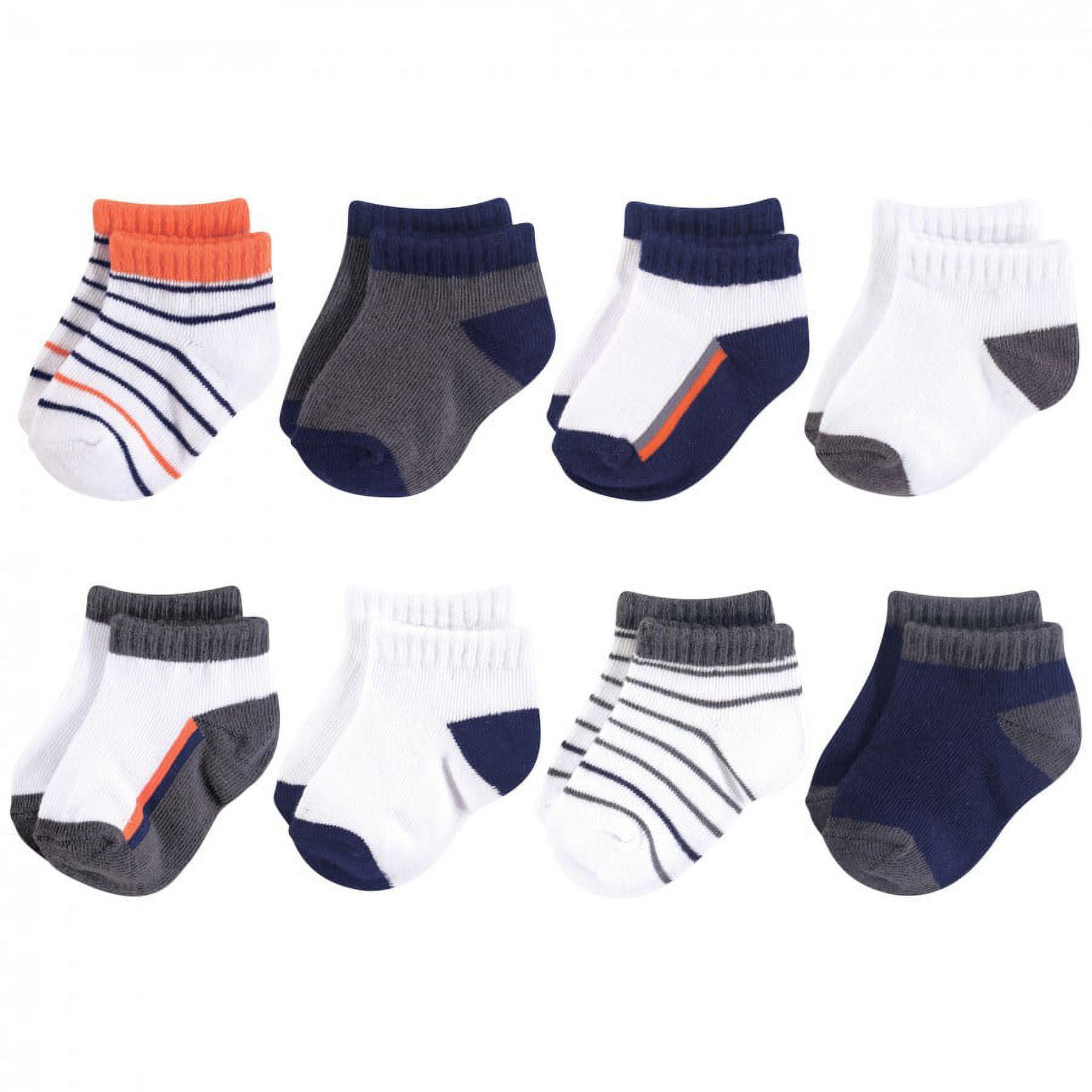 Yoga Sprout Infant Baby Boy Socks, Orange Charcoal 8-Pack, Soft Durable ...