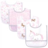 Yoga Sprout Baby Girl Waterproof PEVA Bibs 4pk, Unicorn, One Size ...