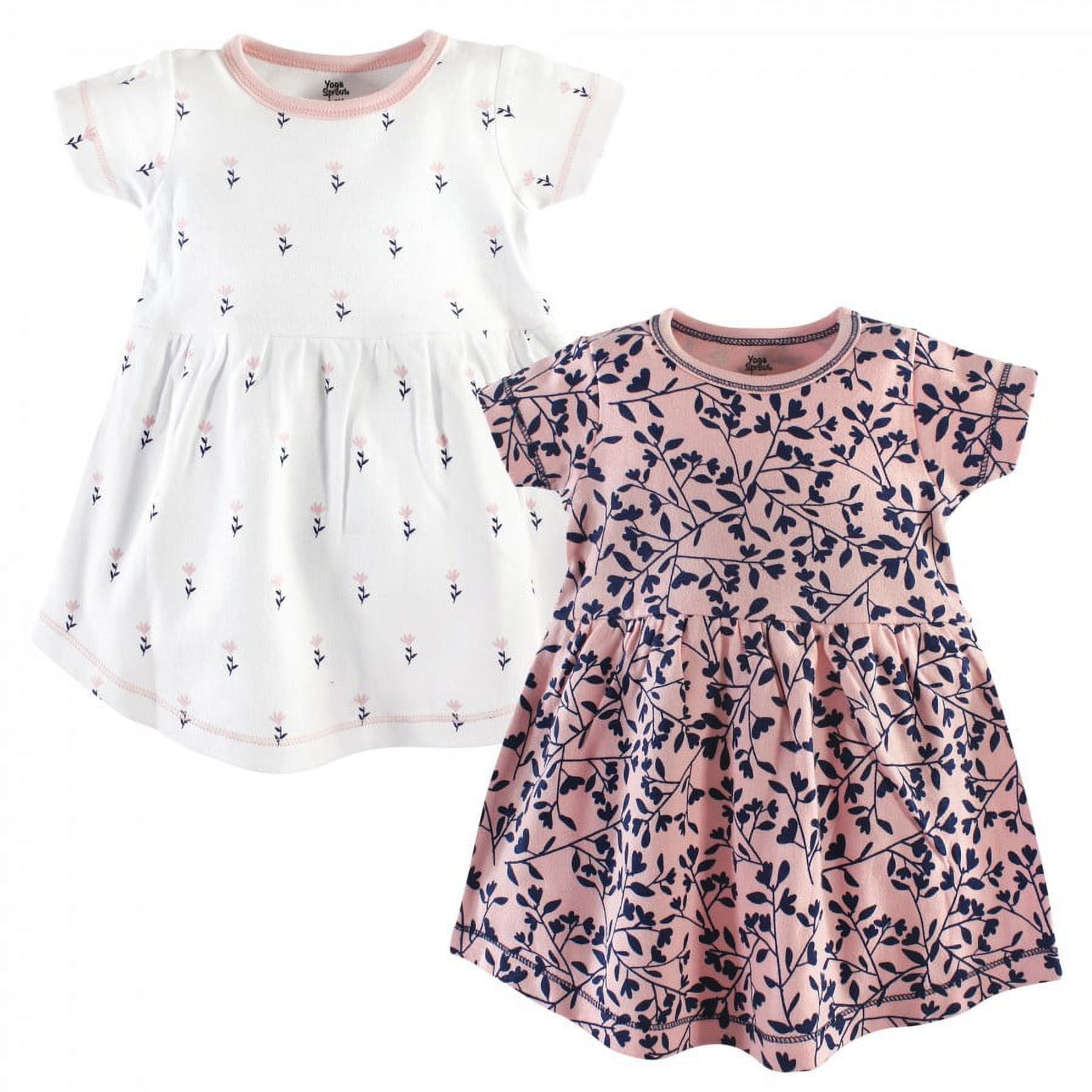 Yoga Sprout Baby and Toddler Girl Cotton Short-Sleeve Dresses 2pk ...
