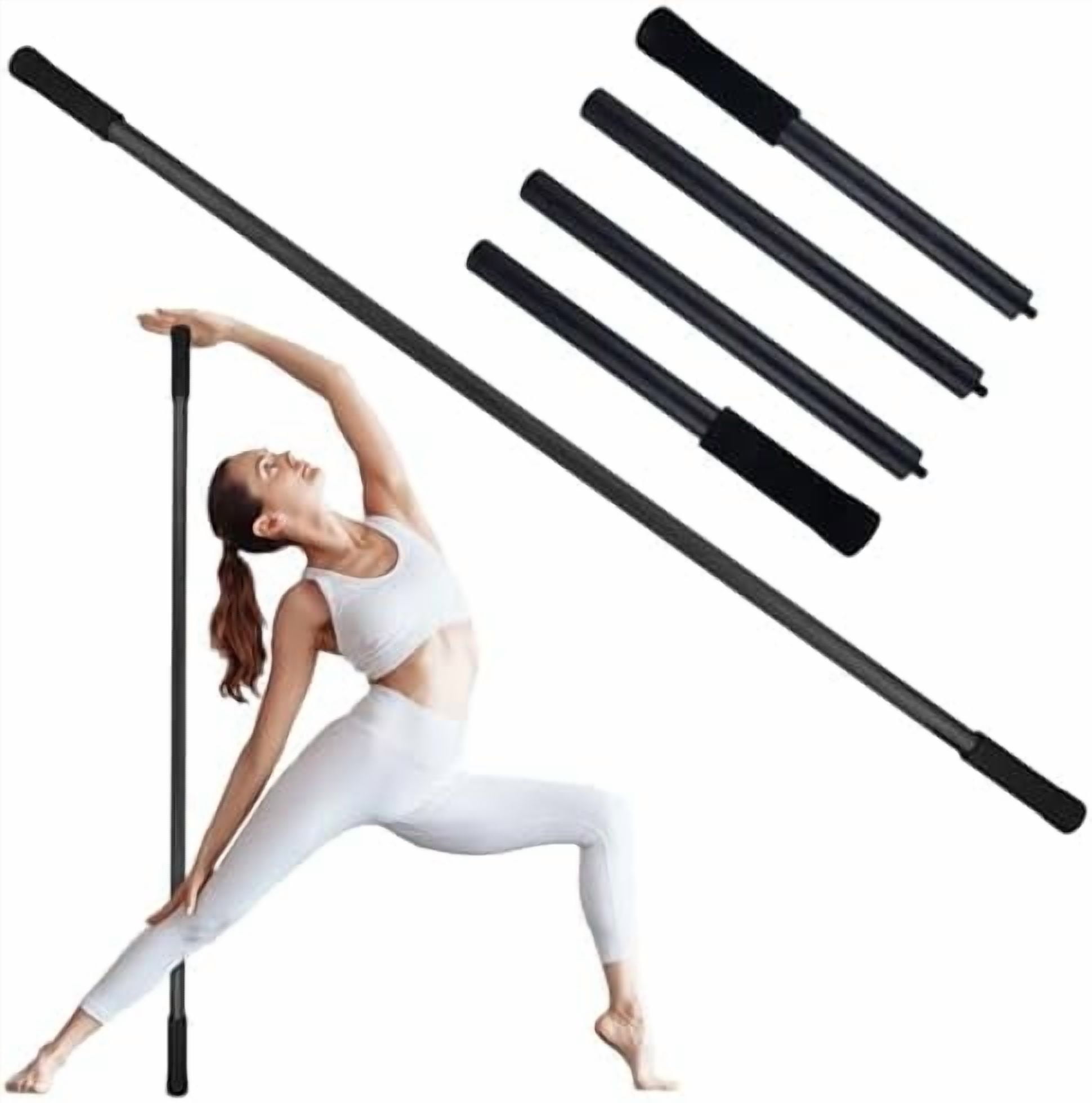 Yoga Stick 5ft Mobility Stick, Sturdy Steel Exercise Bar Adjustable ...