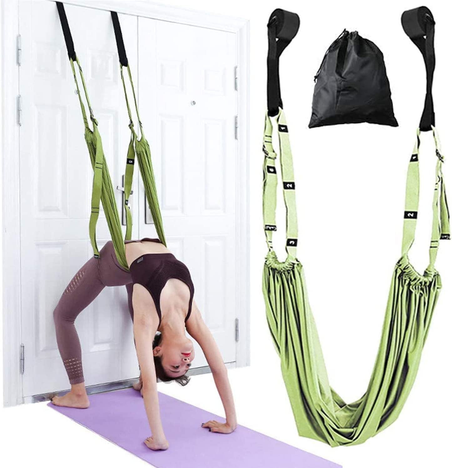 Yoga Stretching Strap, Adjustable Height Leg Stretcher Waist Back ...