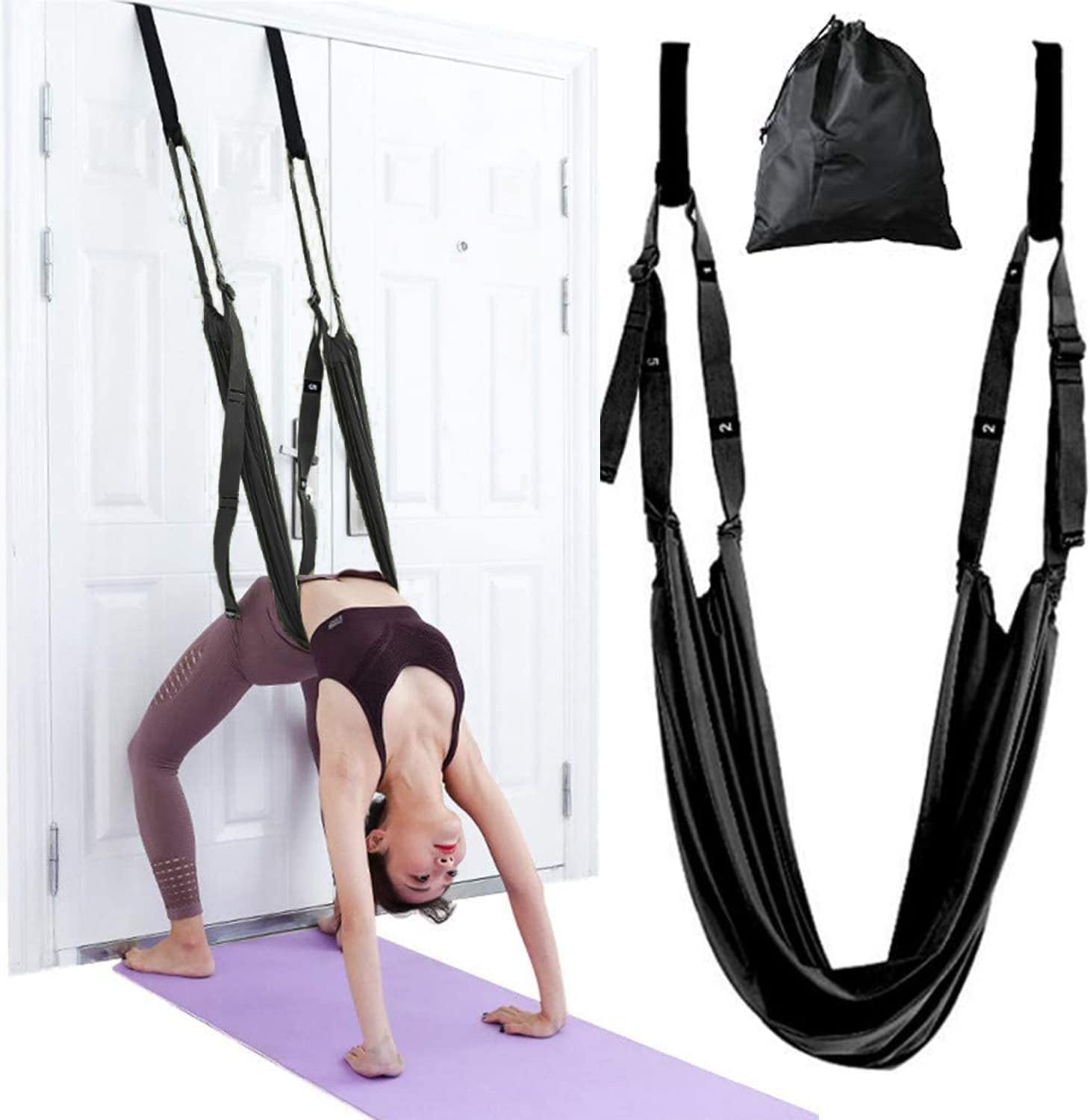 Yoga Stretching Strap, Adjustable Height Leg Stretcher Waist Back ...