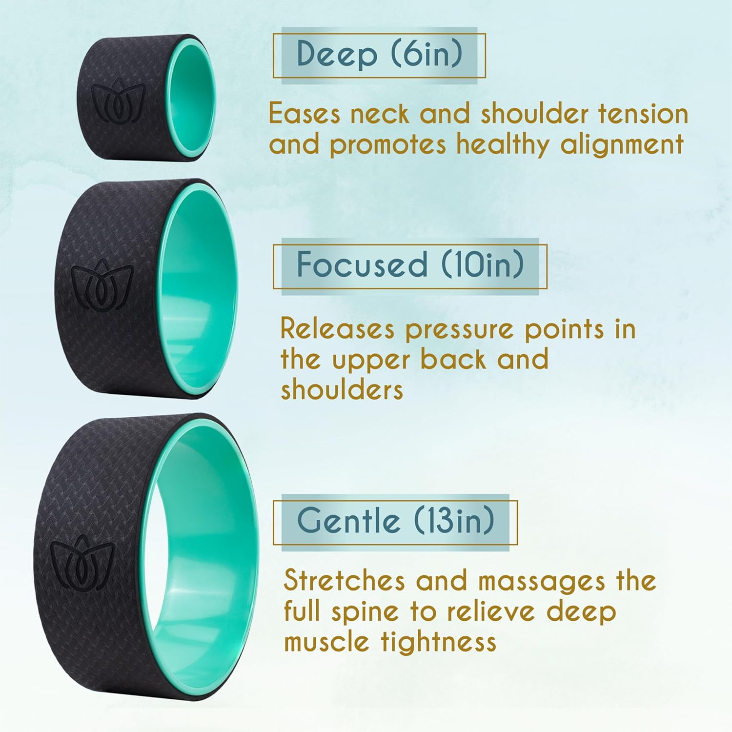 Yoga Wheel (3-Pack) - Back Stretcher and Back Roller for Back Pain ...