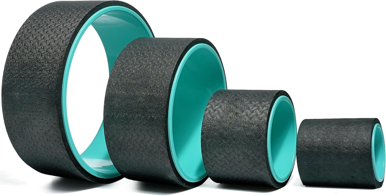 Yoga Wheel Set of 2, Upgraded 10MM Thick Back Wheels for Pain Relief & Stretching, Strongest ...