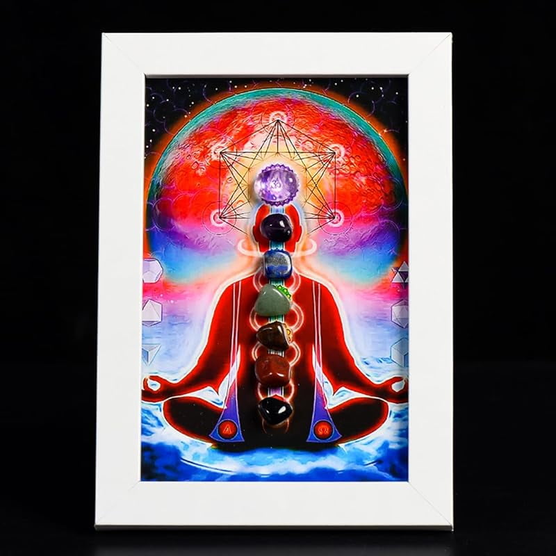 Yoga and Seven Chakras Picture Frame Decoration 7 Chakra Star Array ...
