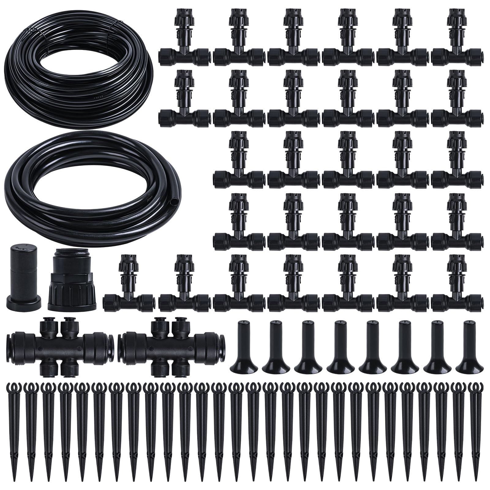 Yogayet Drip Irrigation System AIF4 Kit,197FT/60M Garden Watering ...