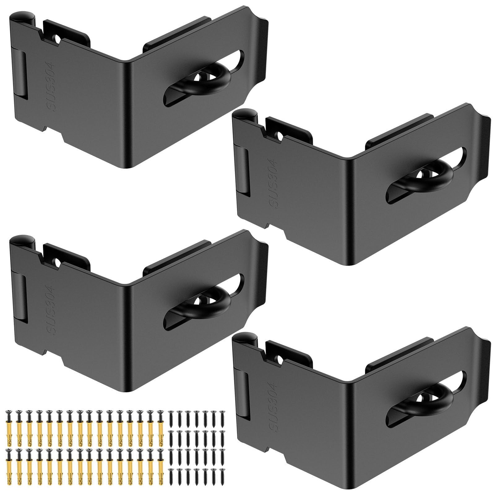 YogePote 90 Degree Hasp Latch, Heavy Duty 304 Stainless Steel Padlock ...