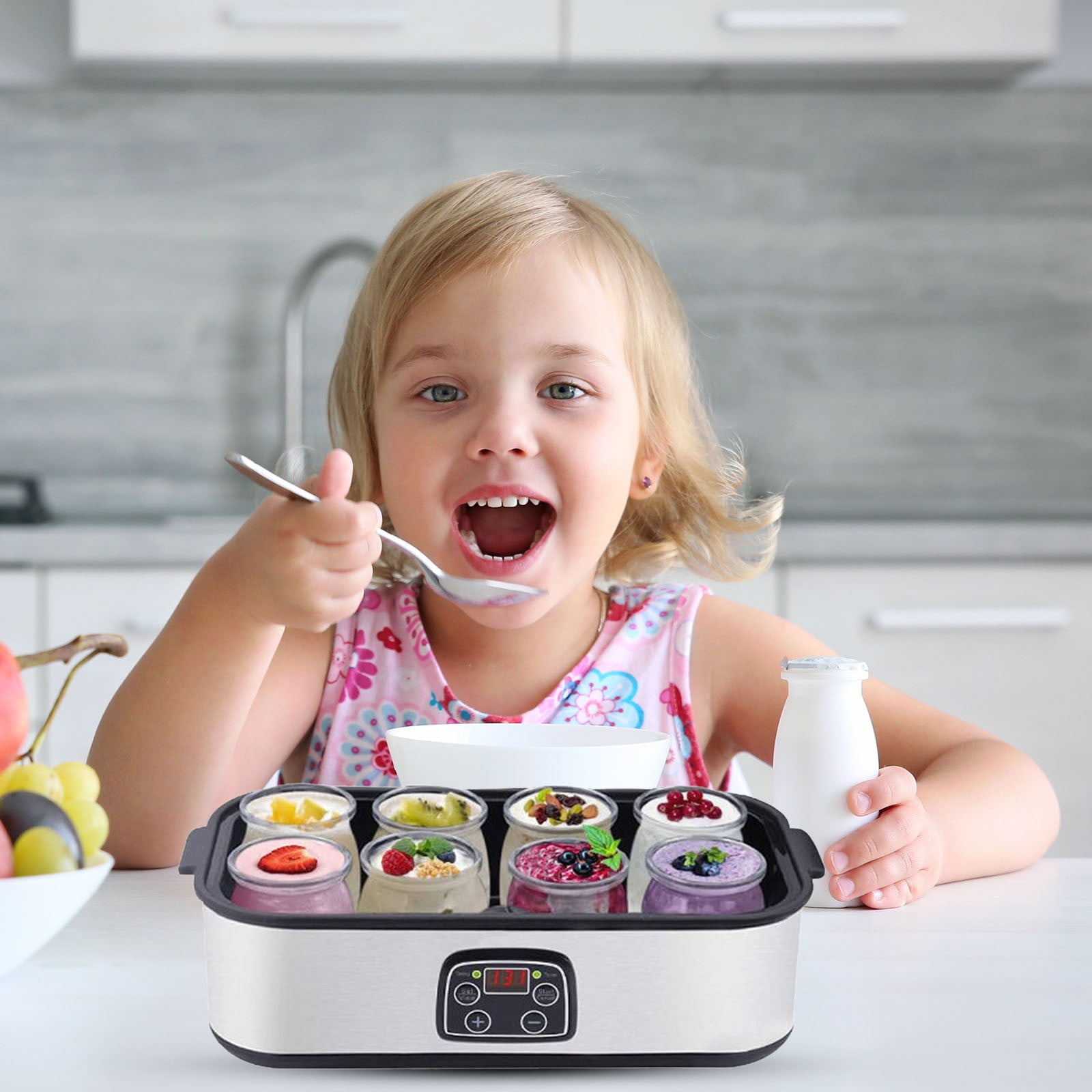 Yoghurt Maker 1400ml,Greek Yogurt Machine with Temperature and Timer ...