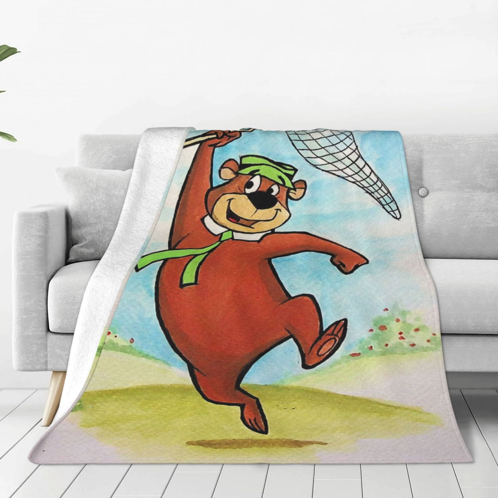 Yogi Bear Blanket Cute Character All Season Warm Fuzzy Plush Throw ...