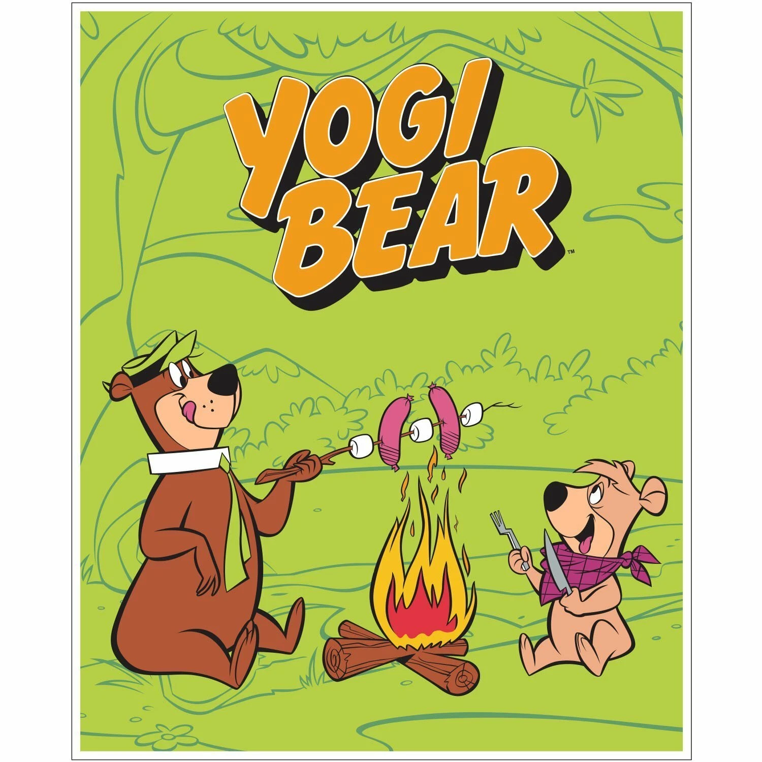 Yogi Bear Collection - Yogi Bear Panel 36" Panel Cotton Fabric By The ...