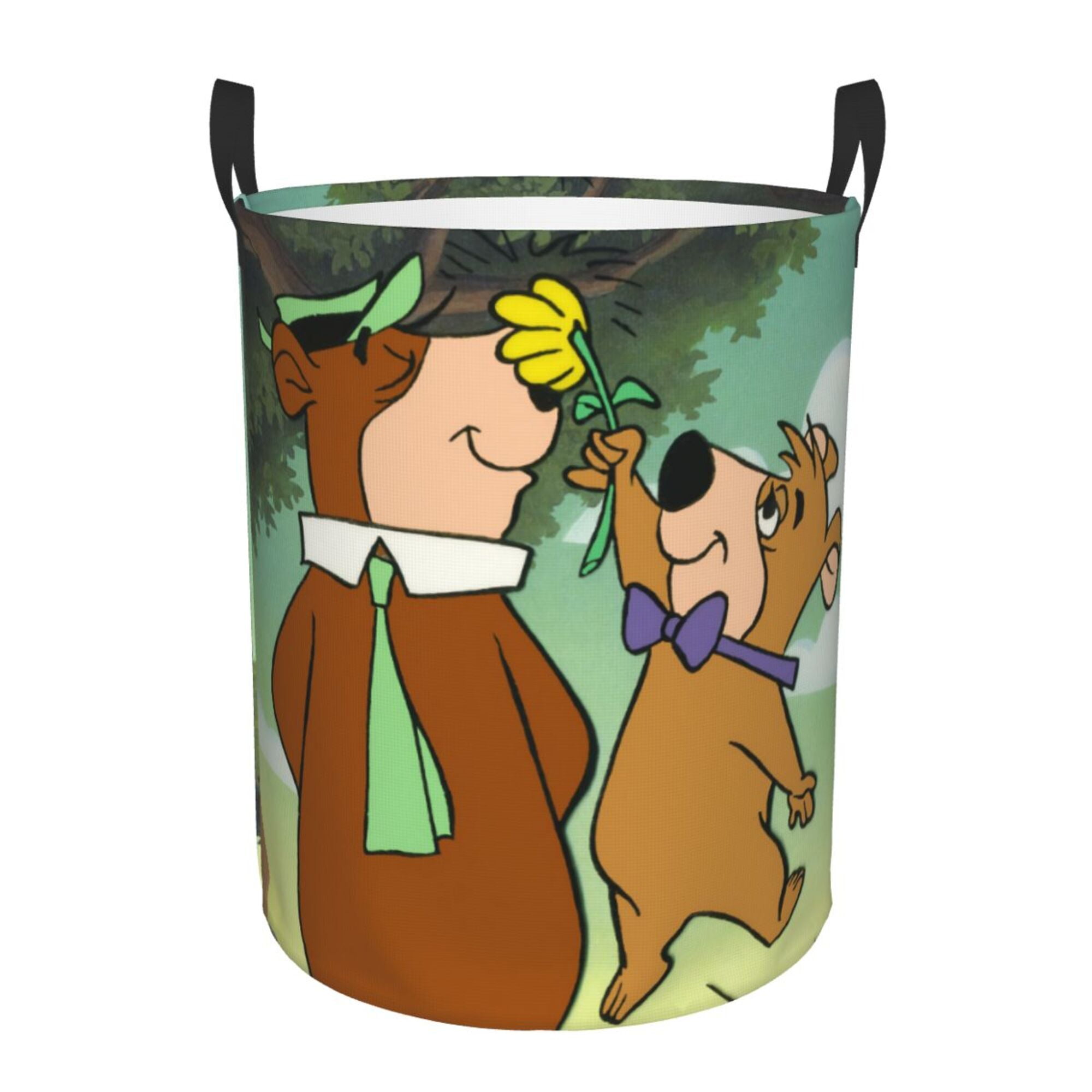 Yogi Bear Laundry Hamper Cartoon Circular Foldable Basket With Handle ...