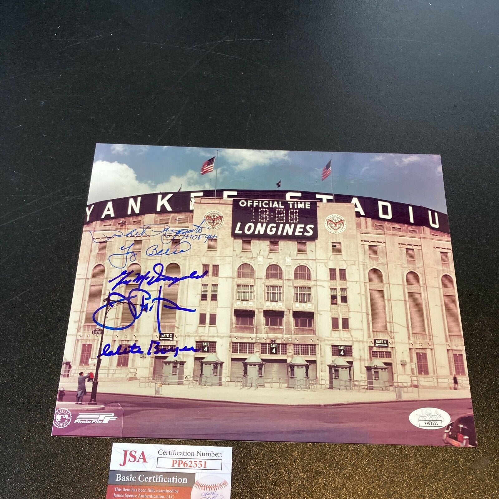 Yogi Berra Phil Rizzuto 1950's Legends Signed Yankee Stadium 8x10 Photo ...