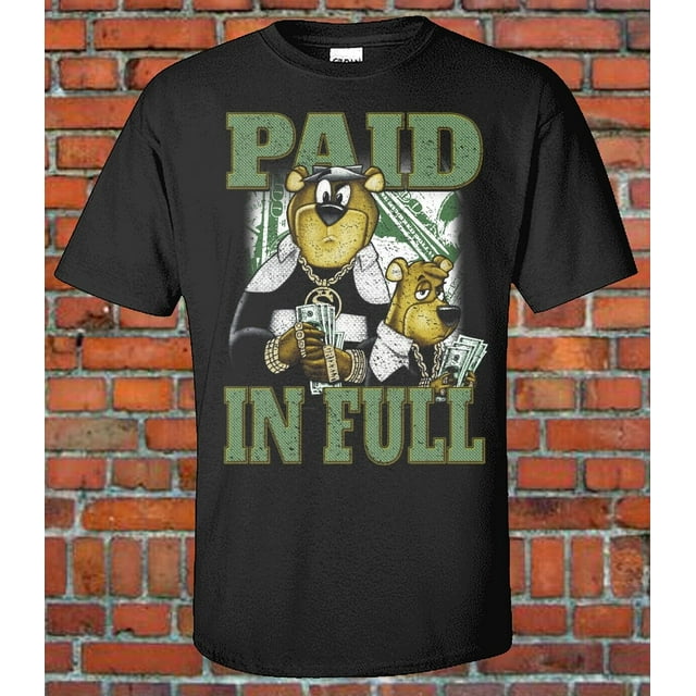 Yogi & Boo Boo as Eric B & Rakim Paid In Full Album Cover Graphic Tee ...
