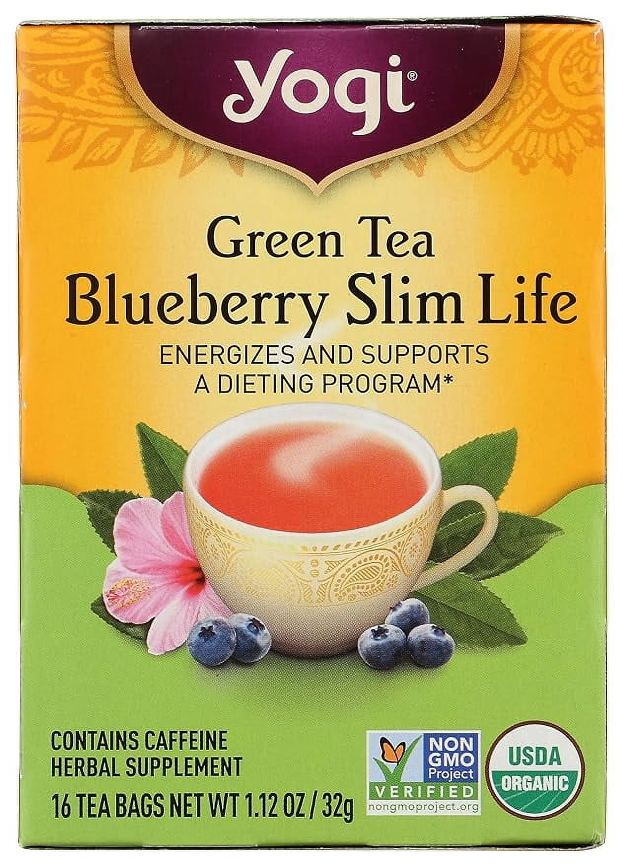 Yogi Green Tea, Blueberry Slim Life, 16 Tea Bags - Walmart.com