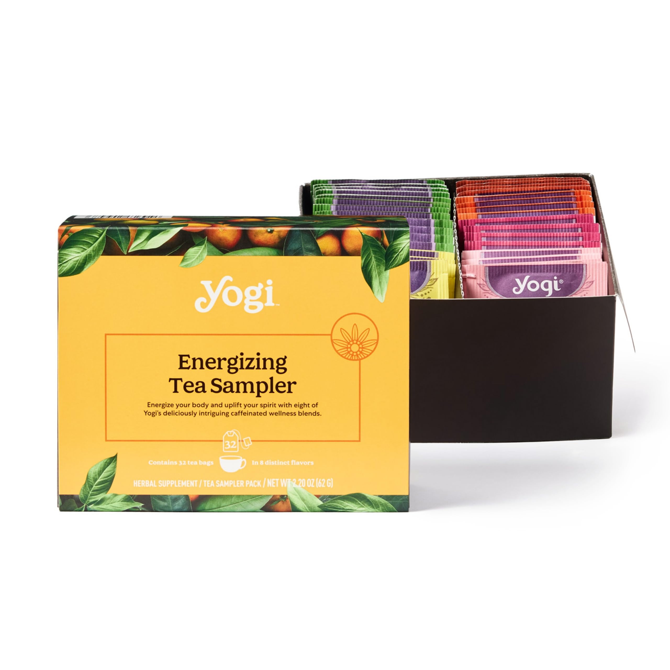 Yogi Organic Tea Energy Sampler Box AIS1 - 8 Favorite Black & Green ...