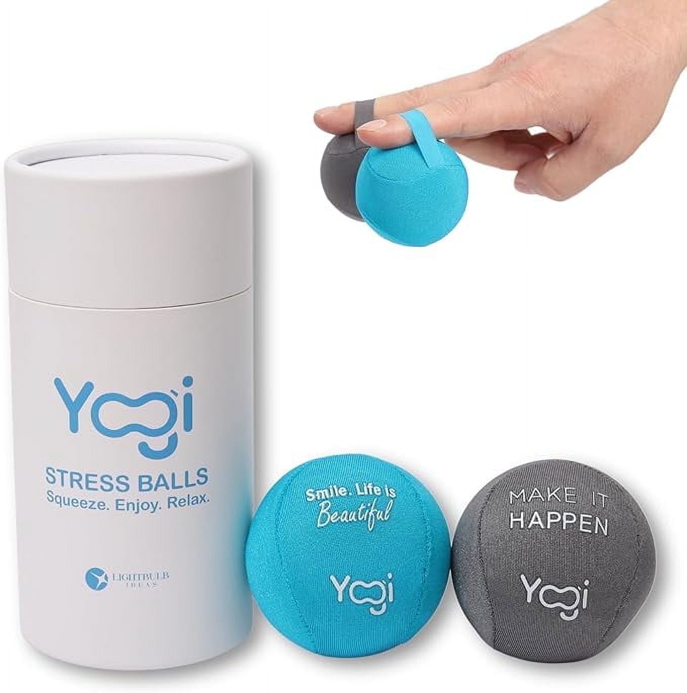 Yogi Stress Balls - Grip Strap Squeeze Balls for Anxiety Relief, Fidget ...