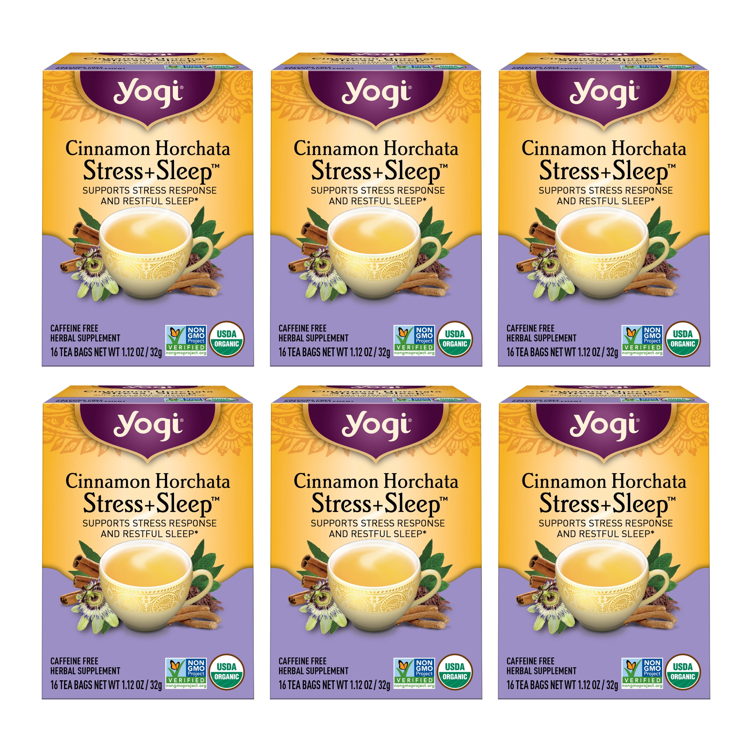 Yogi Tea, Cinnamon Horchata Stress + Sleep, Herbal Tea, Wellness Tea ...