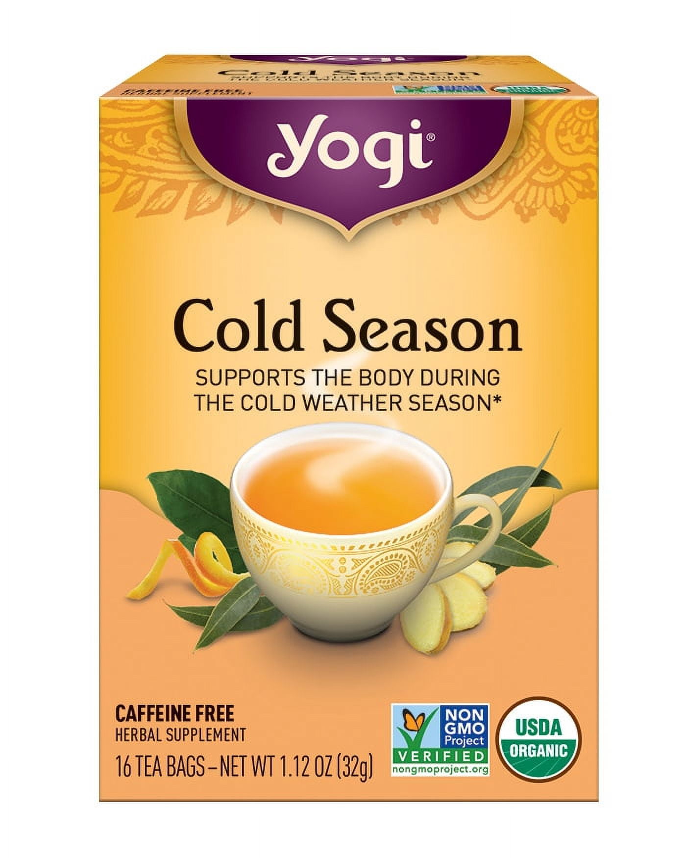 Yogi Tea, Cold Season Tea, Tea Bags, 16 Ct, 1.12 OZ - Walmart.com