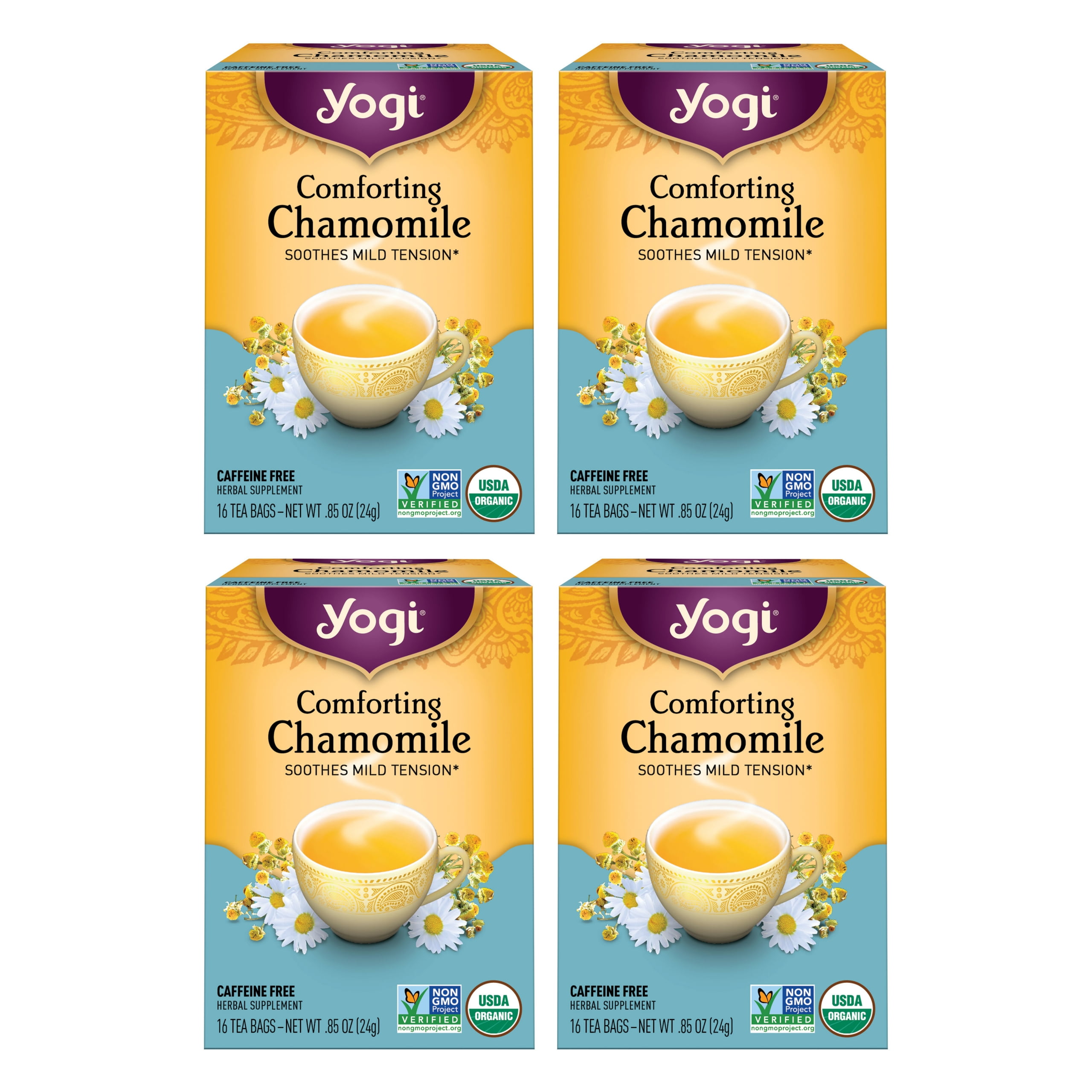 Yogi Organic Chamomile Herbal Tea - Stress Relief, Calming Herb, 4 ...