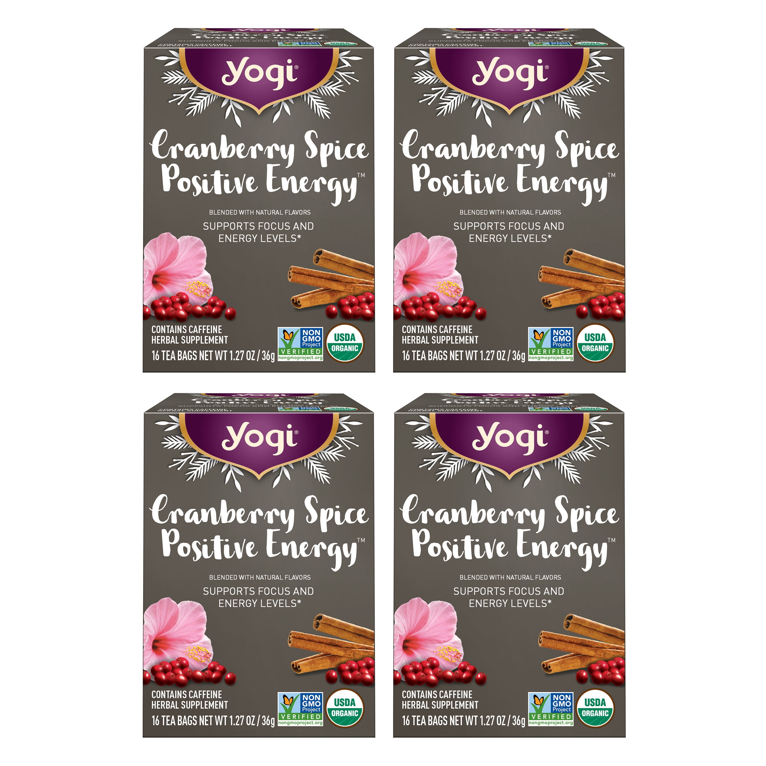 Yogi Tea Cranberry Spice Positive Energy - Organic Puerh Tea - Supports ...