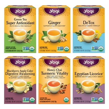 Yogi Tea Detox and Digest Variety Pack, Herbal Tea Bags, 6 Boxes of 16 ...