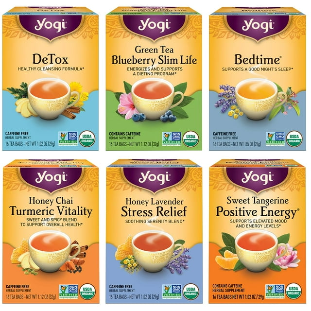 Yogi Tea Favorites Variety Pack Gift Box, Wellness Tea Bags, 6 Boxes of ...