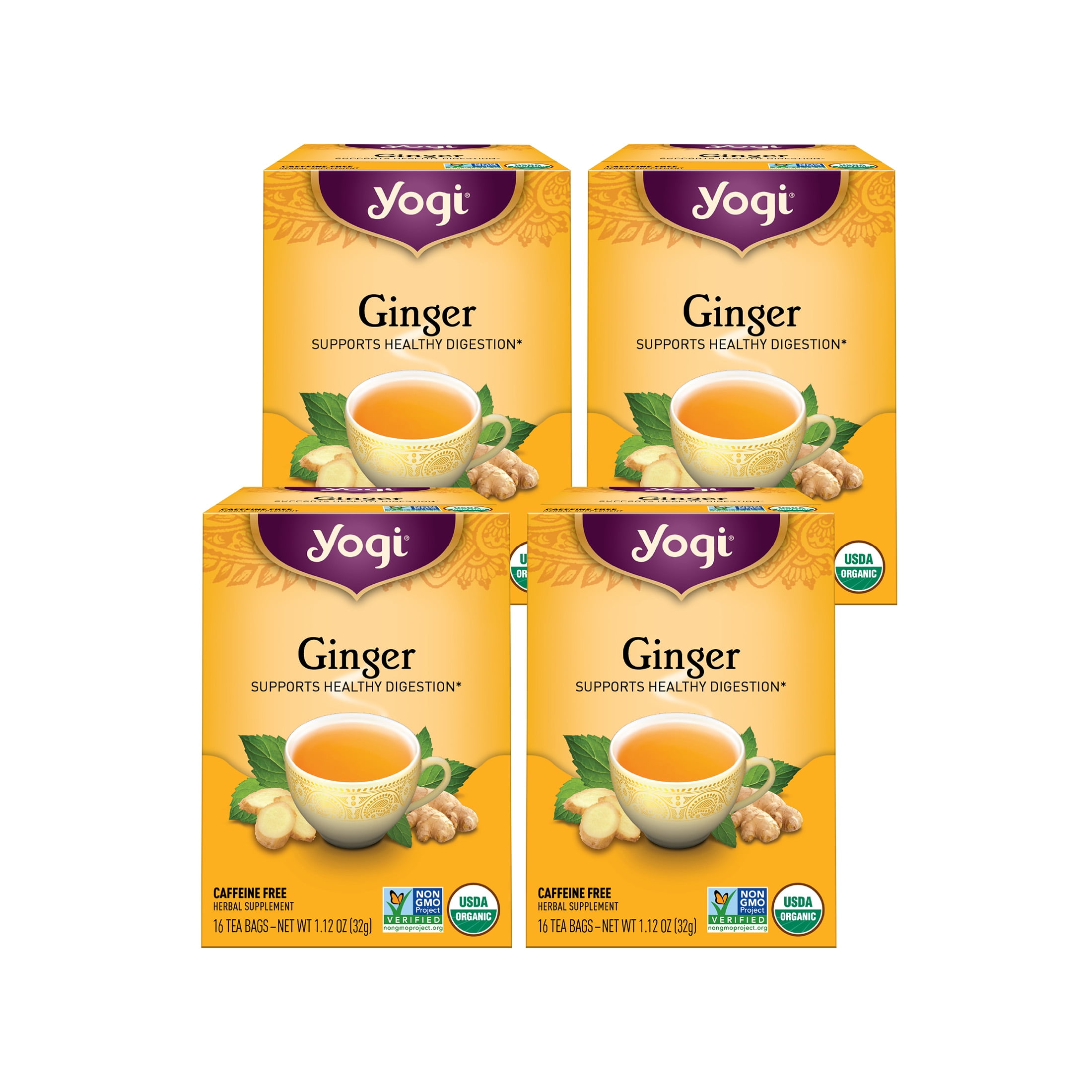 Yogi Tea Decaffeinated Ginger Tea, Organic Herbal with Pure Natural ...