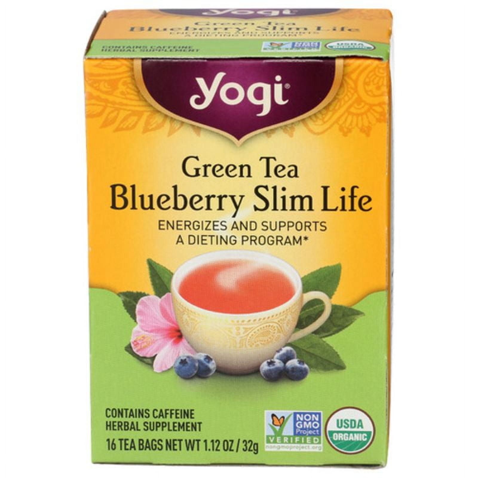 Yogi, Green Tea Blueberry Slim Life, Herbal Supplement, 16 ct Pack of 2 ...