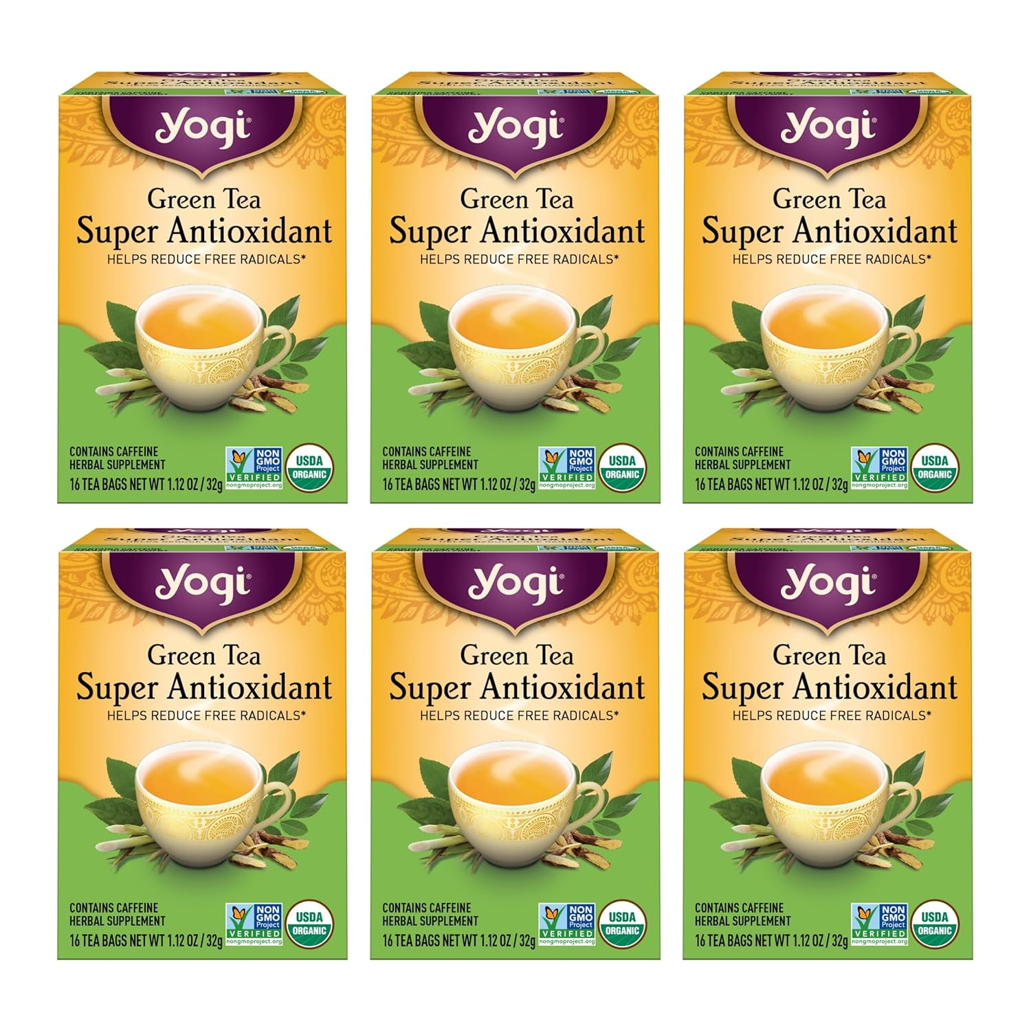 Yogi Tea - Green Tea Super Antioxidant (6 Pack) - Organic Green Tea ...