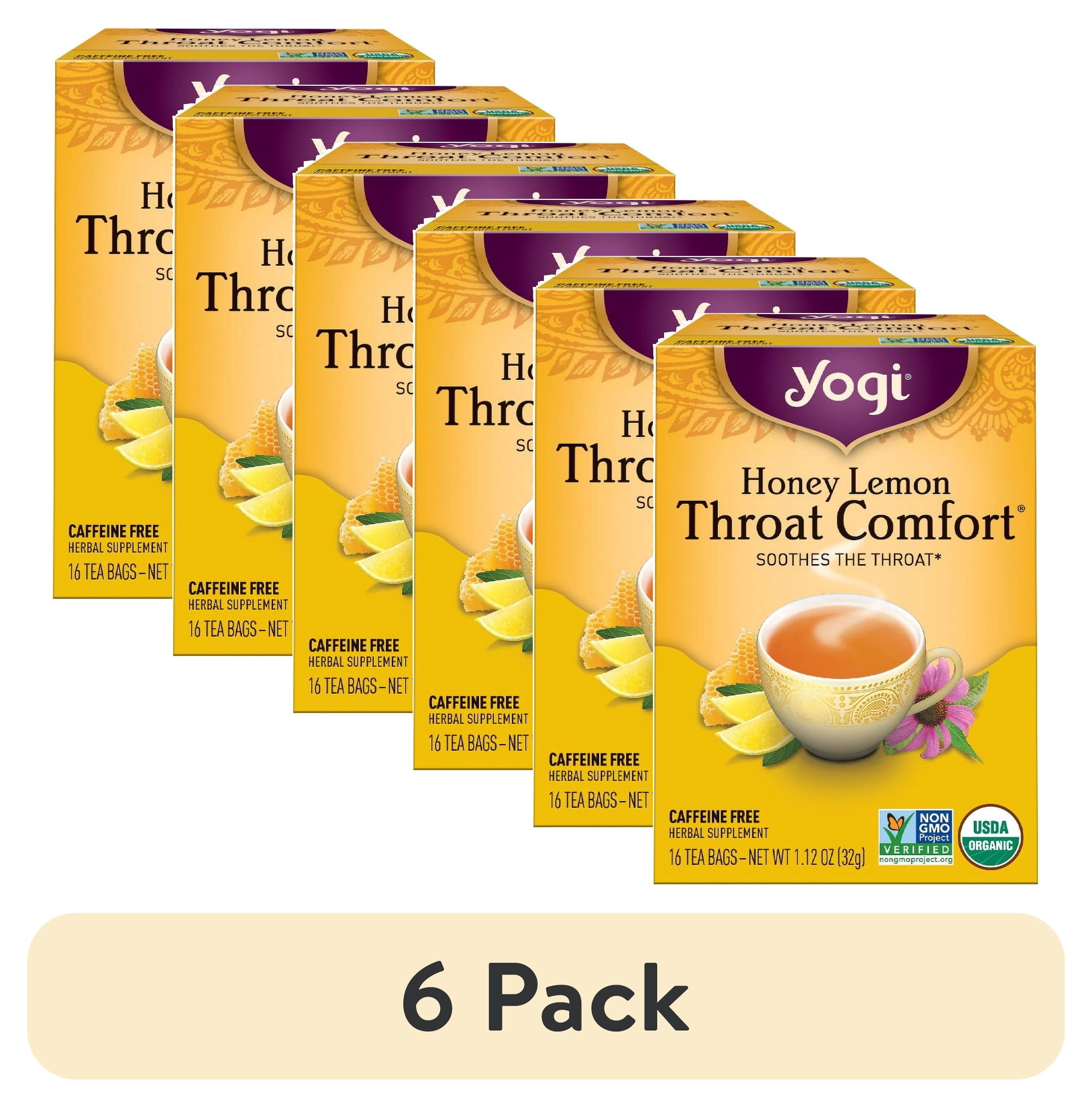 (6 pack) Yogi Tea, Honey Lemon Throat Comfort Tea, Tea Bags, 16 Ct, 1. ...