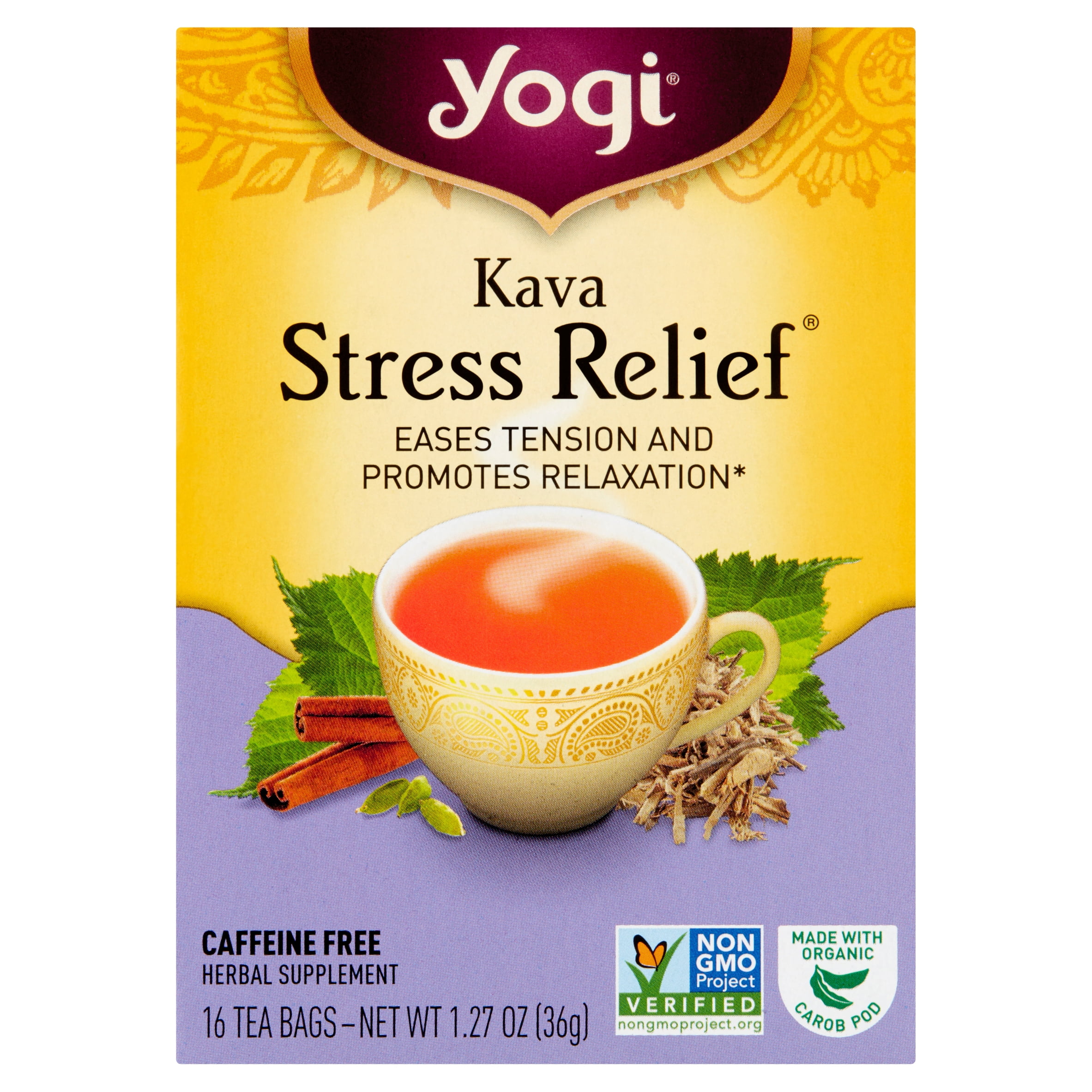 Yogi Tea Kava Stress Relief, Caffeine-Free Herbal Tea Bags,1 PACK ...